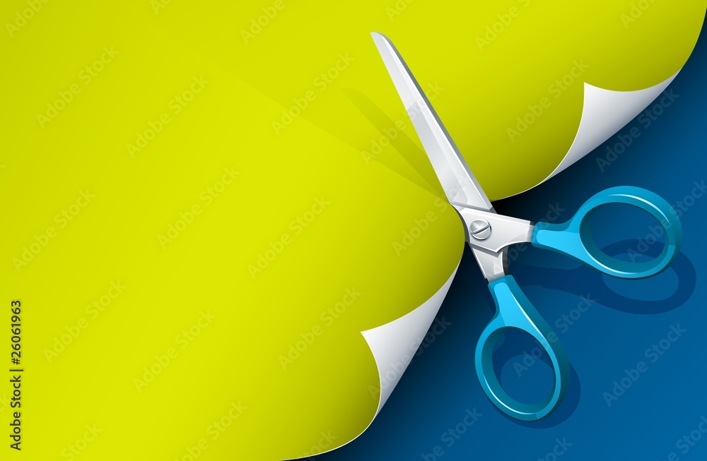 scissors cutting paper Stock Vector | Adobe Stock