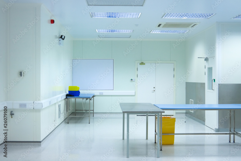 clean room with tables Photos | Adobe Stock