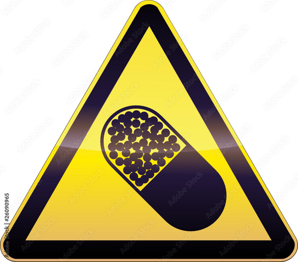 Yellow Medication Warning Sign Stock Vector | Adobe Stock