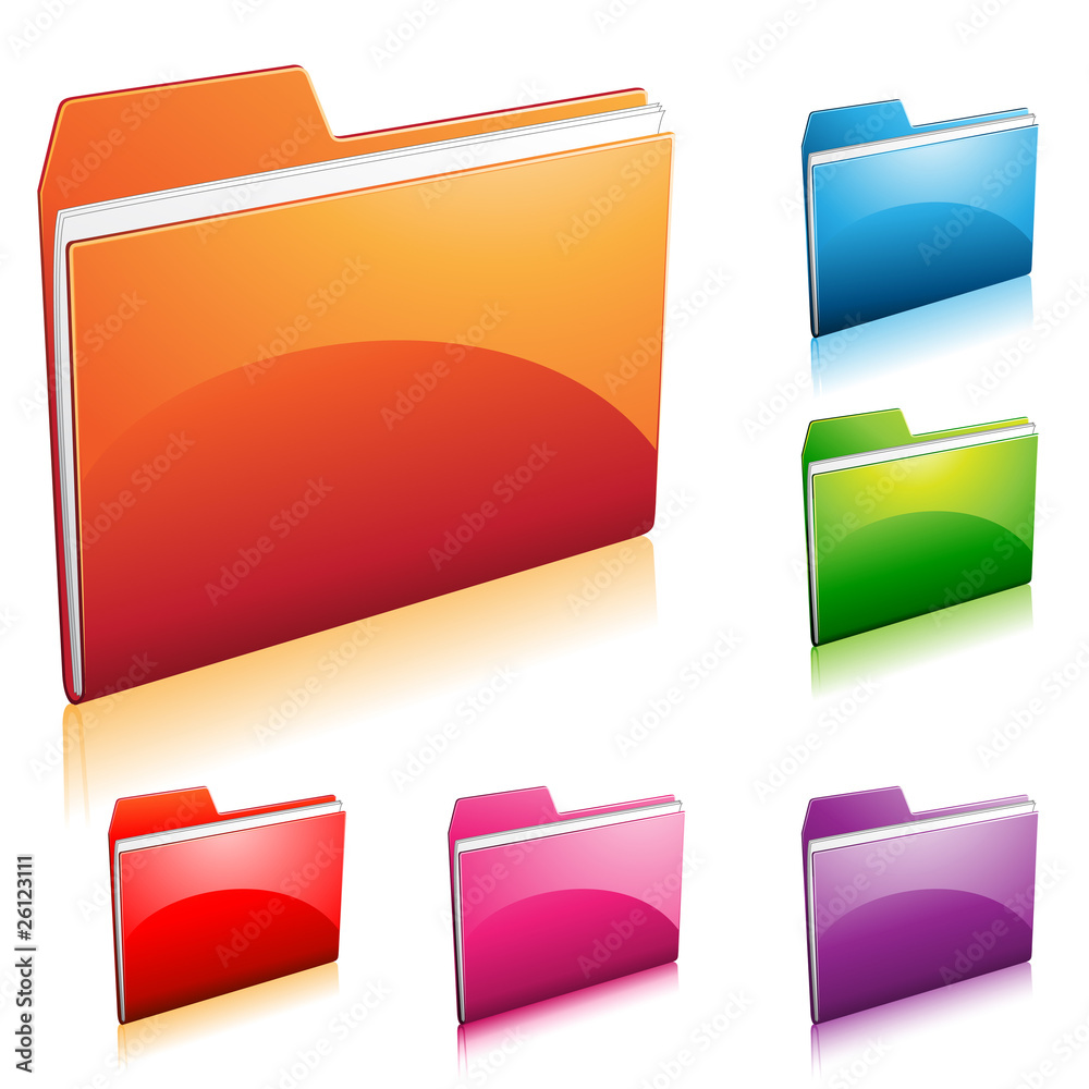 Colorful Folder Icon Stock Vector | Adobe Stock