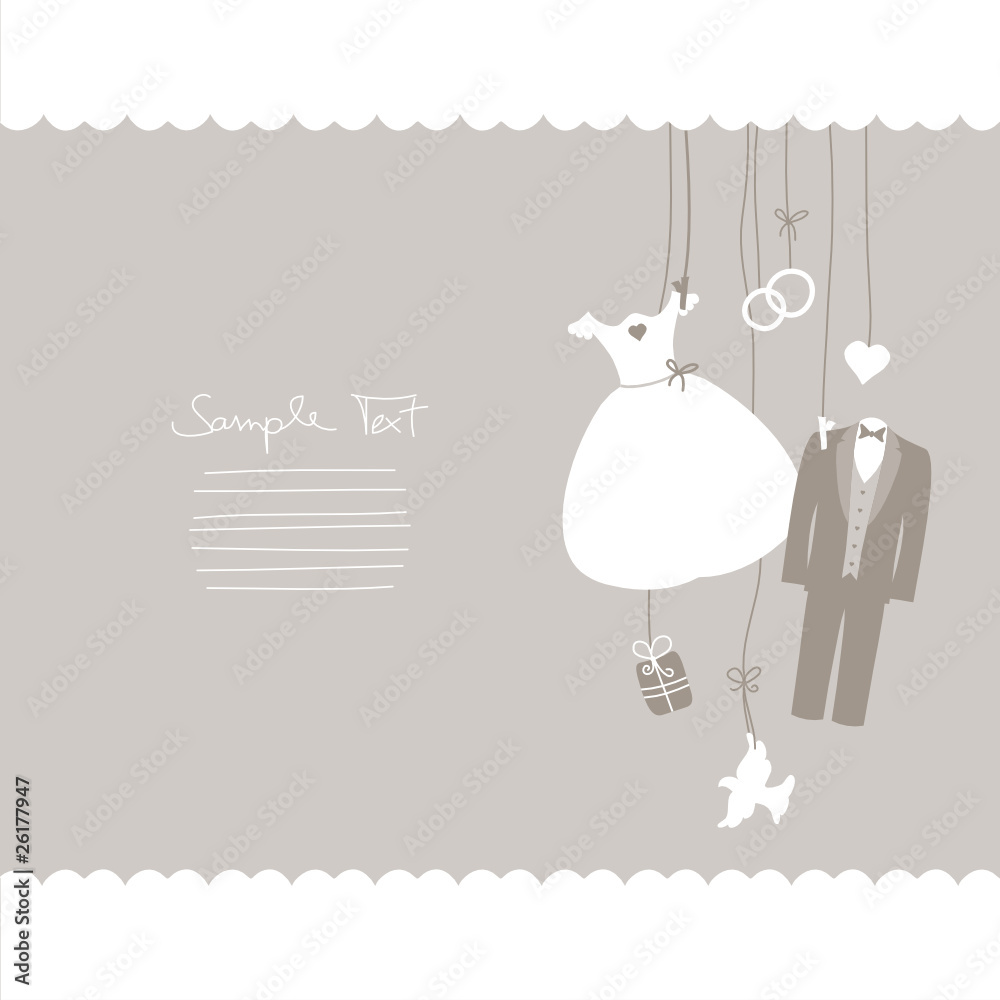 Hanging Wedding Symbols Border Stock Vector | Adobe Stock