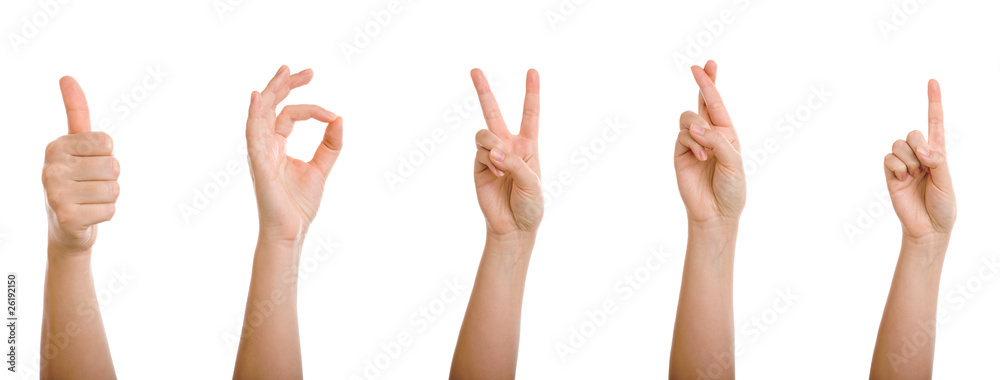 Gesten mit der Hand Stock-Foto | Adobe Stock