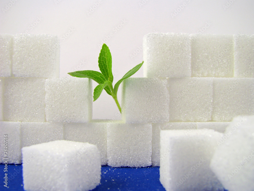Broken Lump Sugar Wall & Stevia II Stock Photo | Adobe Stock