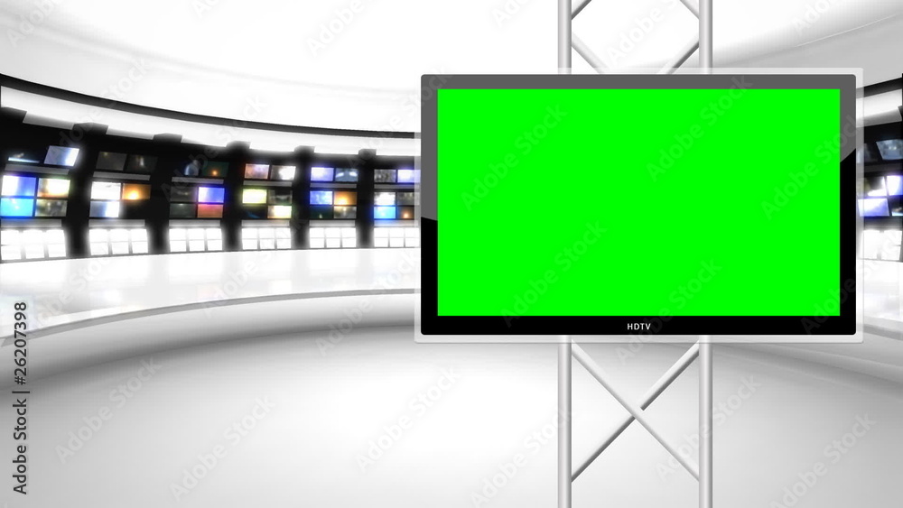 News Studio 9 - Virtual Green Screen News Background Loop Stock Video ...
