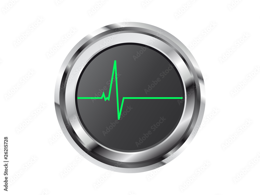 EKG Button Stock Vector | Adobe Stock