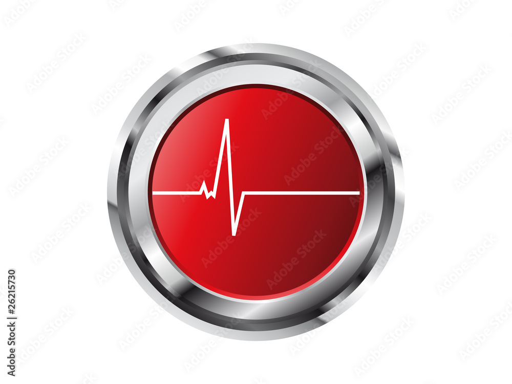 EKG Button in Rot Stock Vector | Adobe Stock