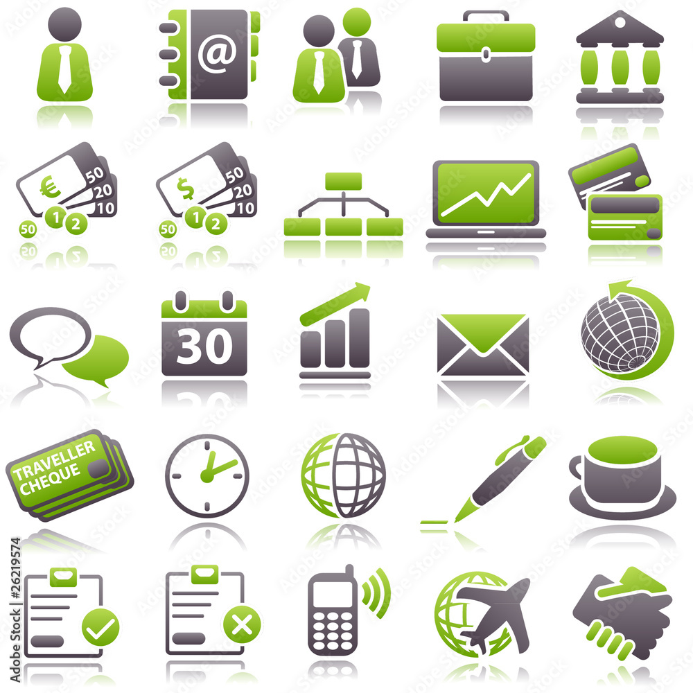 business green icons Stock Vector | Adobe Stock