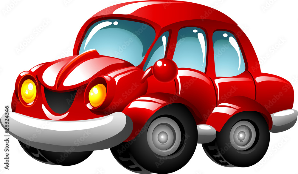 Cartoon red car Stock Vector | Adobe Stock