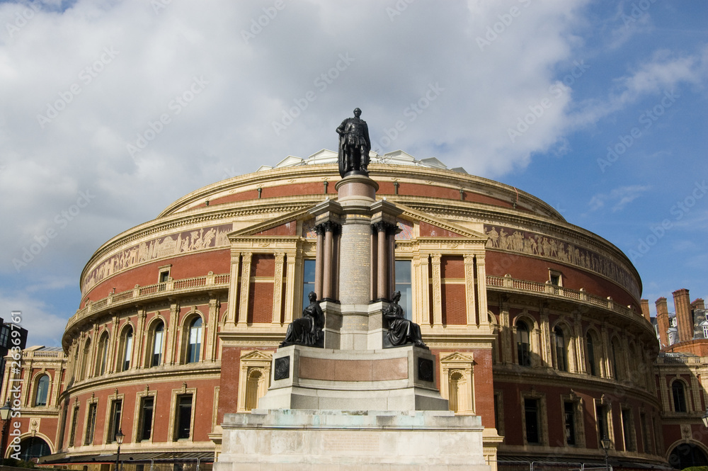 Royal Albert Hall and Prince Albert Statue, Kensington Stock Photo ...
