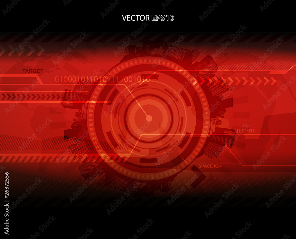 Abstract red technology illustration with place for your text. Stock ...