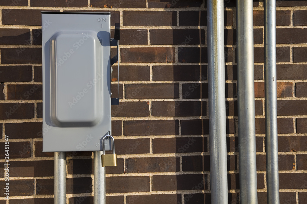 Power disconnect and conduits Stock Photo | Adobe Stock