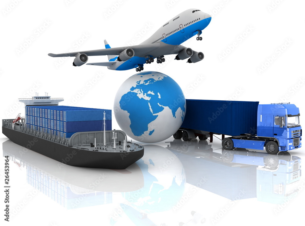 types of transport of transporting are loads. Stock-Illustration ...