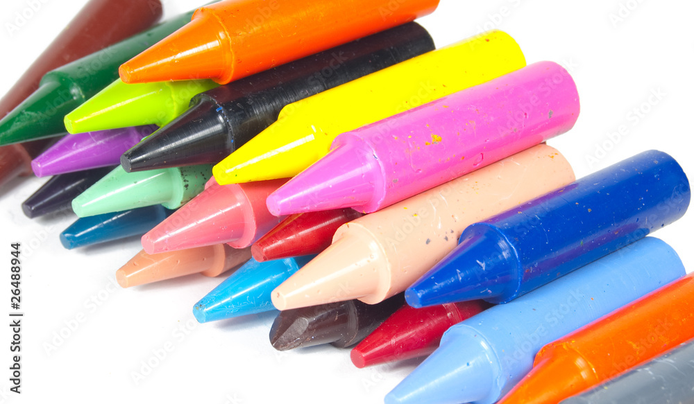 colourful crayons isolated on white background Stock Photo | Adobe Stock