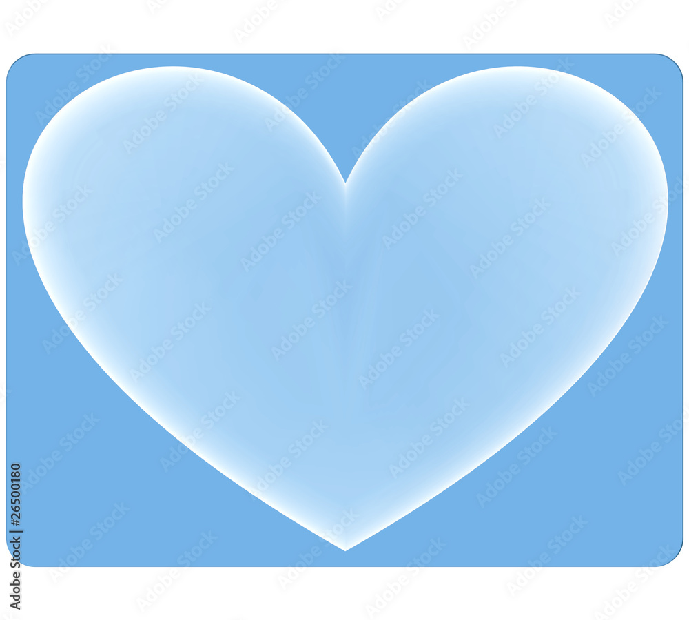 light blue background with white partially transparent heart Stock ...