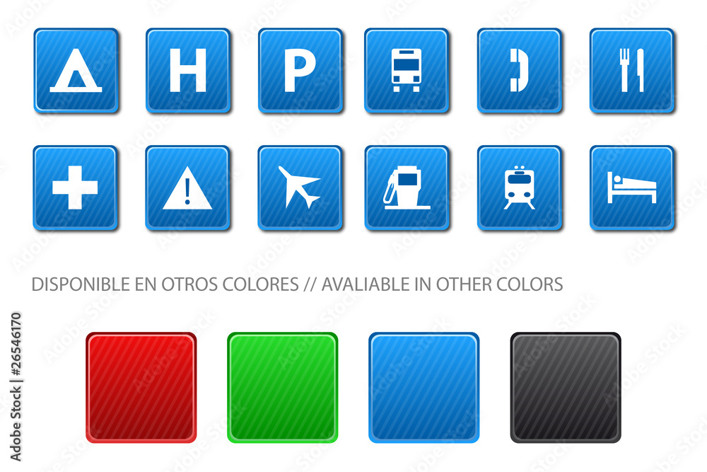 Iconos para mapas azules Stock Vector | Adobe Stock