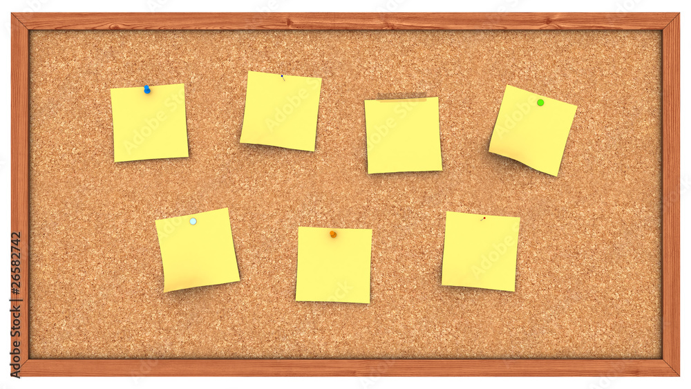 Pinnwand mit Post Its Stock-Illustration | Adobe Stock