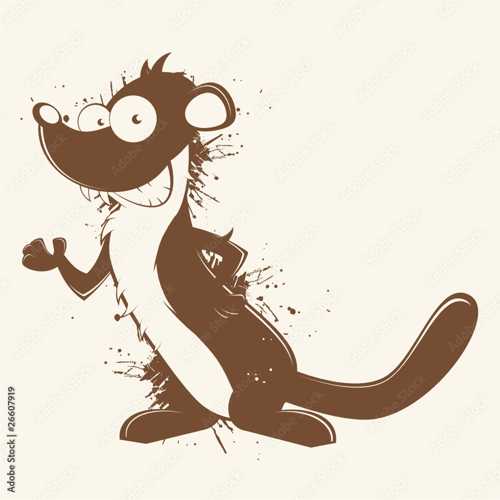 wiesel marder cartoon vintage Stock Vector | Adobe Stock