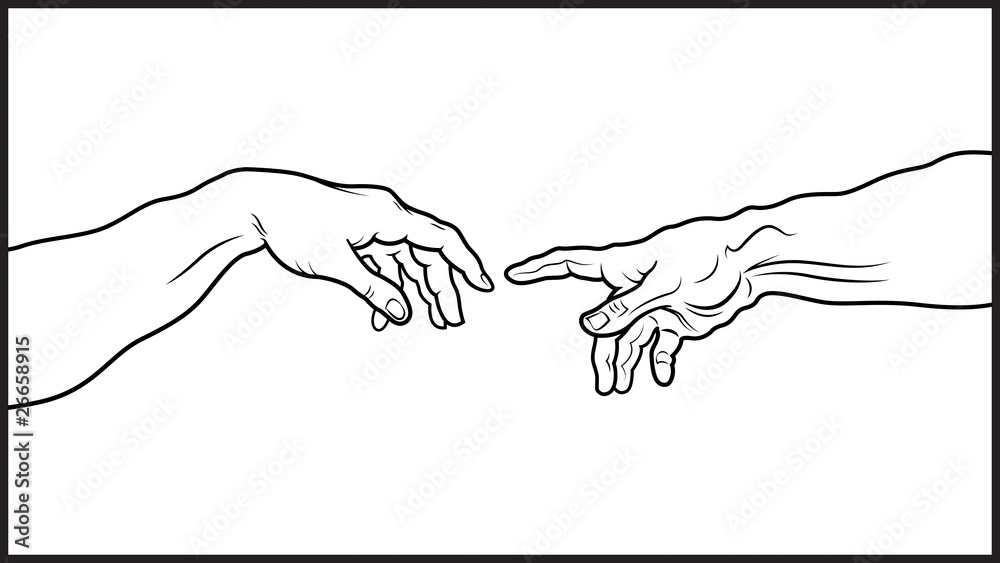 'Creatio Adami'. The Creation of Adam (fragment). A section of ...