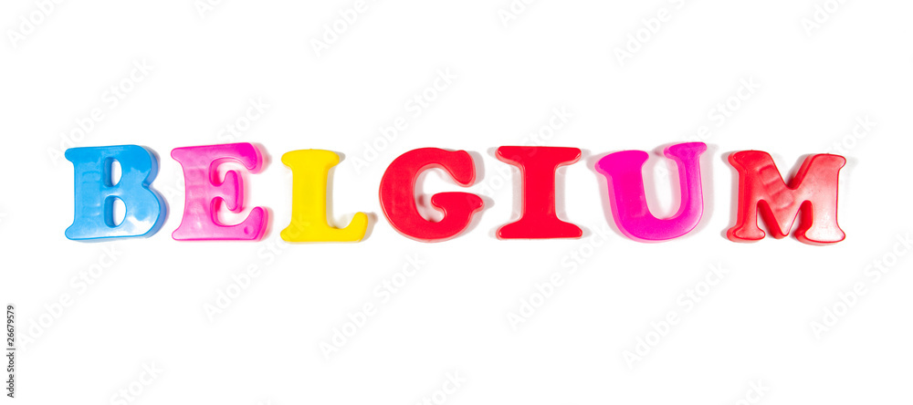 belgium written in fridge magnets Stock Photo | Adobe Stock