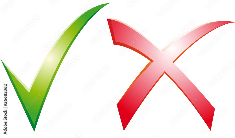 Richtig und Falsch Stock Vector | Adobe Stock