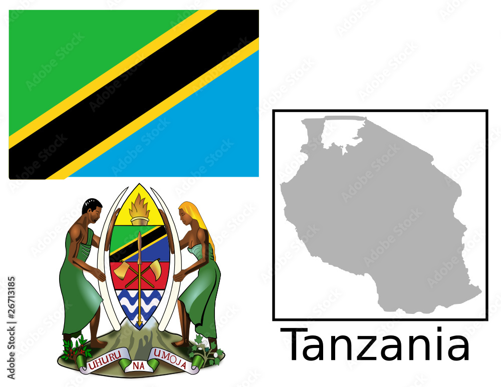 Tanzania Flag National Emblem Map Stock Vector Adobe Stock