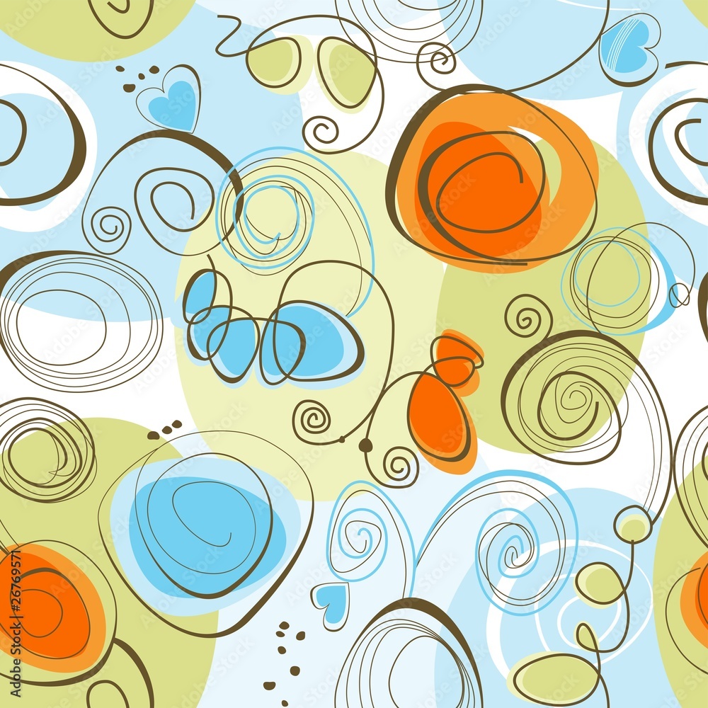 Whimsical floral background (seamless) Stock Vector | Adobe Stock