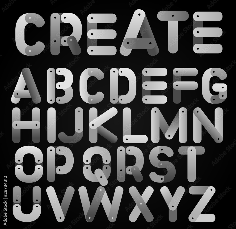 Stock Vector Illustration: interlocking alphabet letters Stock Vector ...