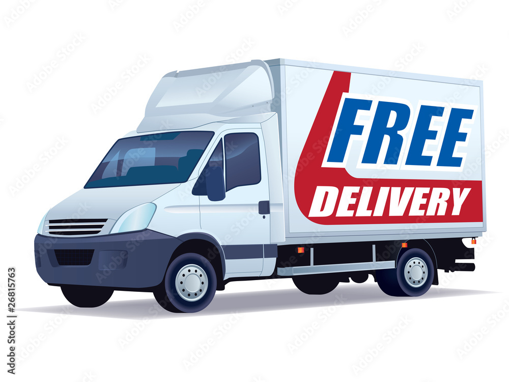 Free delivery van Stock Vector | Adobe Stock
