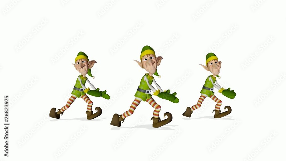 3 santa helper cartoon dancing Stock Video | Adobe Stock