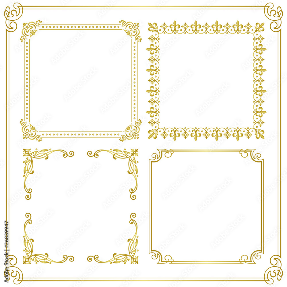 gold frame corner decoration Stock Vector | Adobe Stock