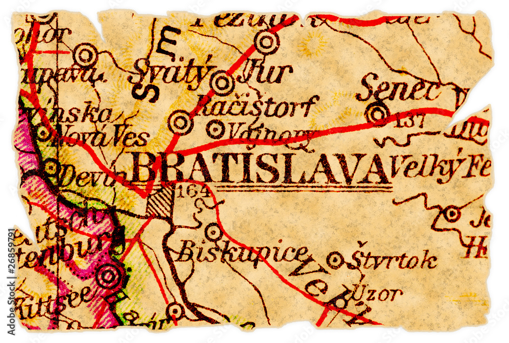 Bratislava old map Stock Photo | Adobe Stock