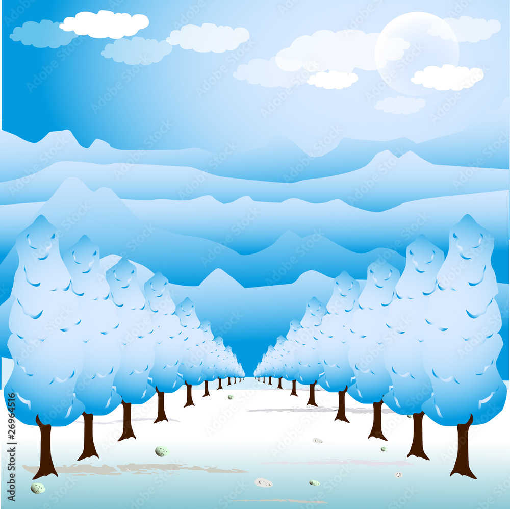 tree path illustration Stock Vector | Adobe Stock