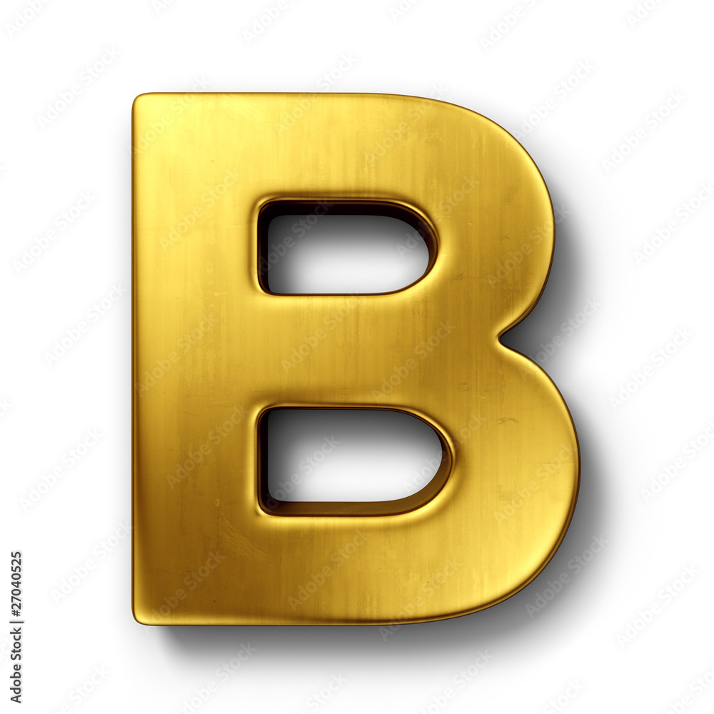 The letter B in gold Stock Illustration | Adobe Stock