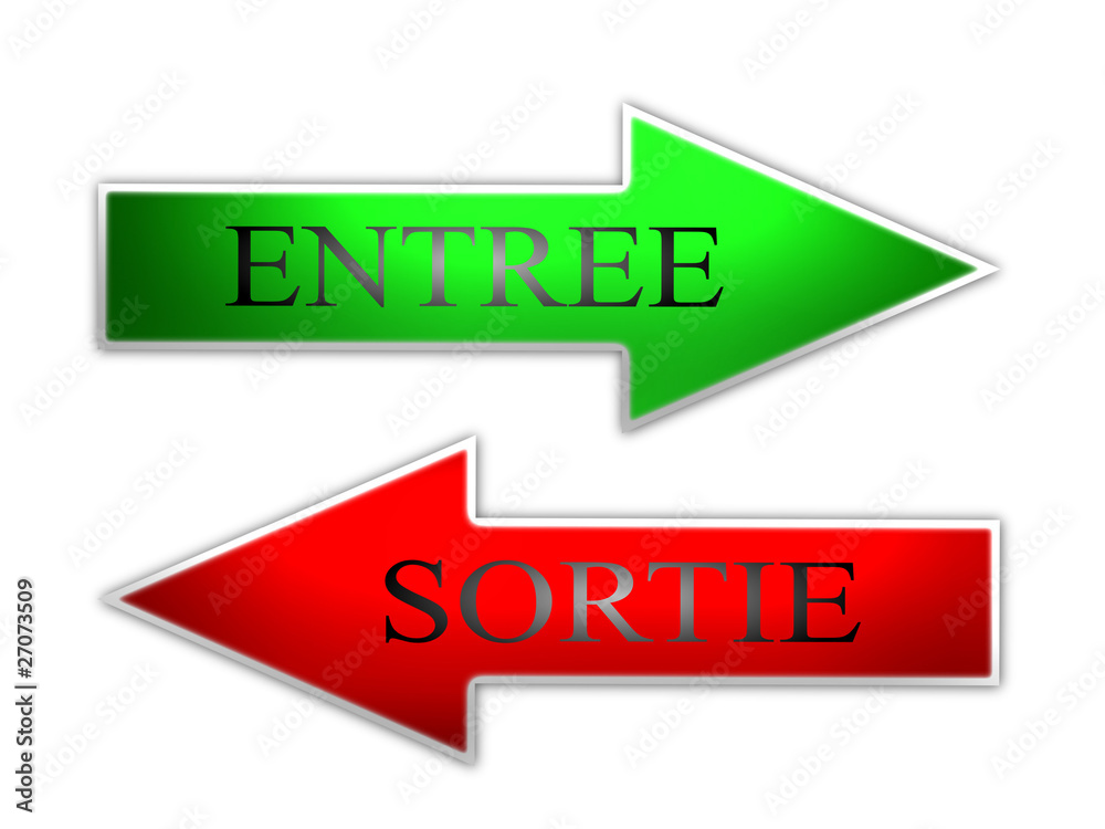 FLECHES ENTREE ET SORTIE Illustration Stock | Adobe Stock