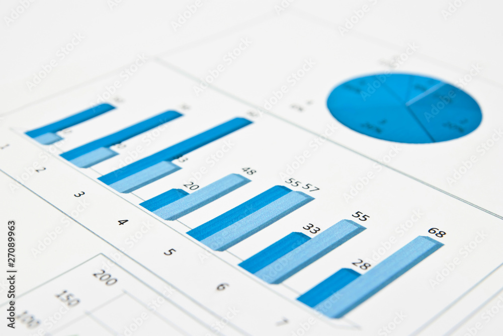 Blue chart and numbers Stock Photo | Adobe Stock