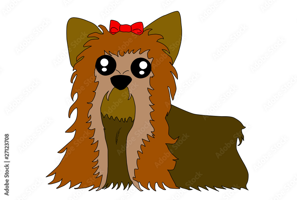 Cartoon Yorkie Stock Illustration | Adobe Stock