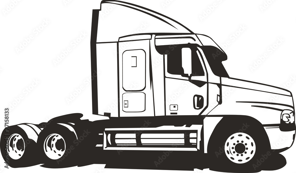 A trailer truck without the cargo container Stock Vector | Adobe Stock