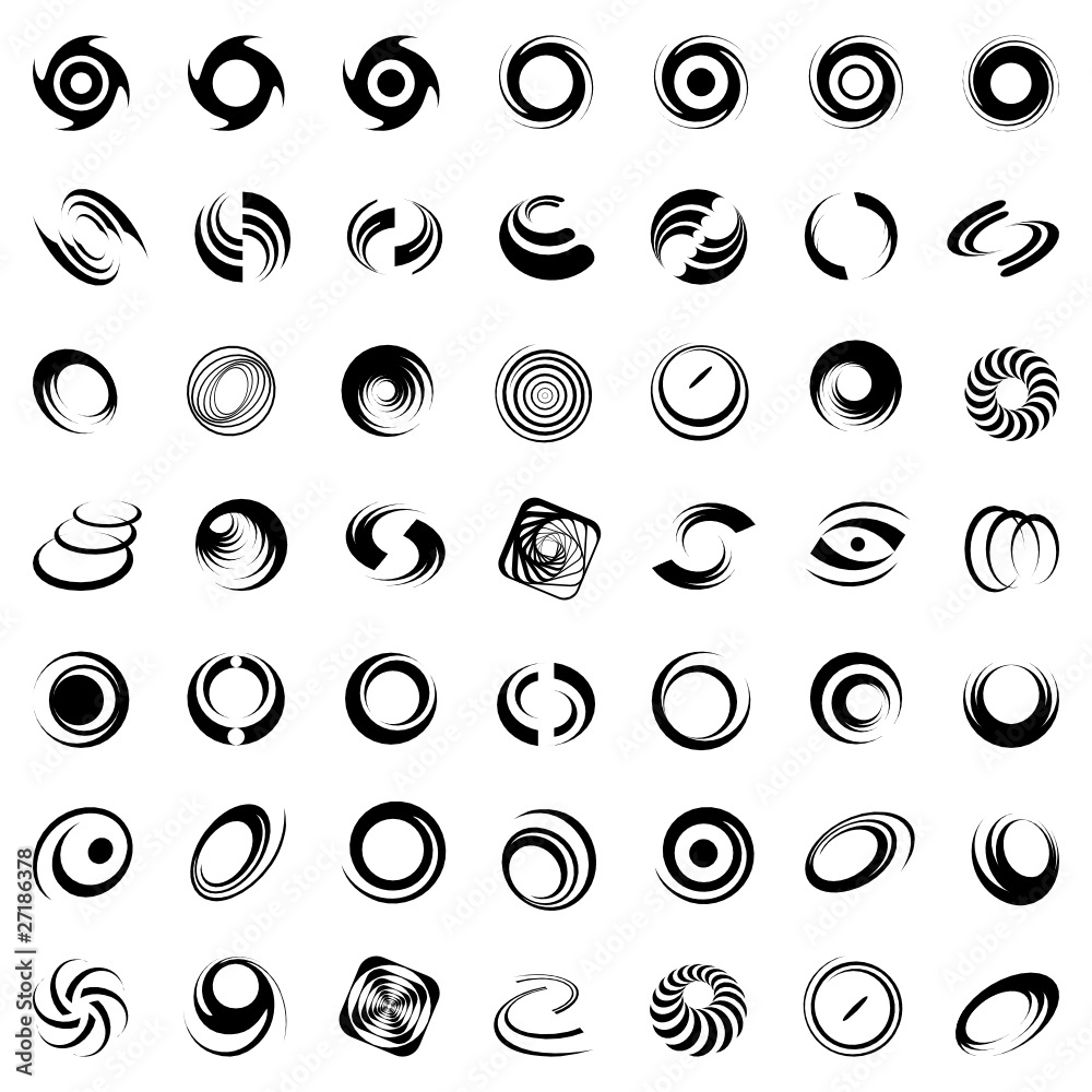Spiral movement and rotation. 49 design elements. Stock Vector | Adobe ...