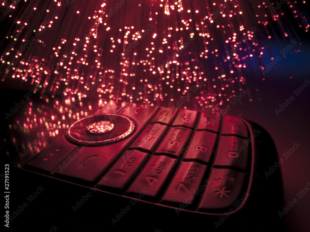 mobile telephone cable closeup with fiber optical background more in my ...