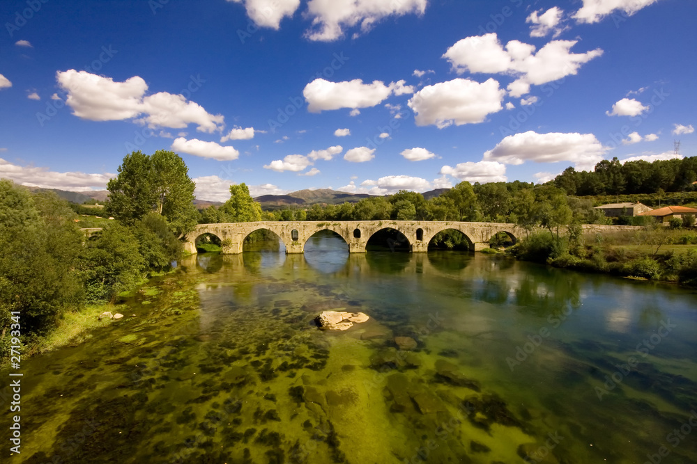Roman bridge of Ponte do Porto, Braga, in the north of Portugal Stock ...
