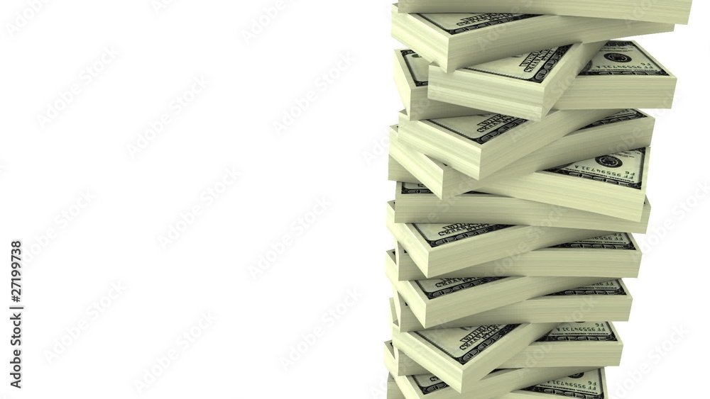 Stack Of Dollar loop ready with alpha channel Stock Video | Adobe Stock