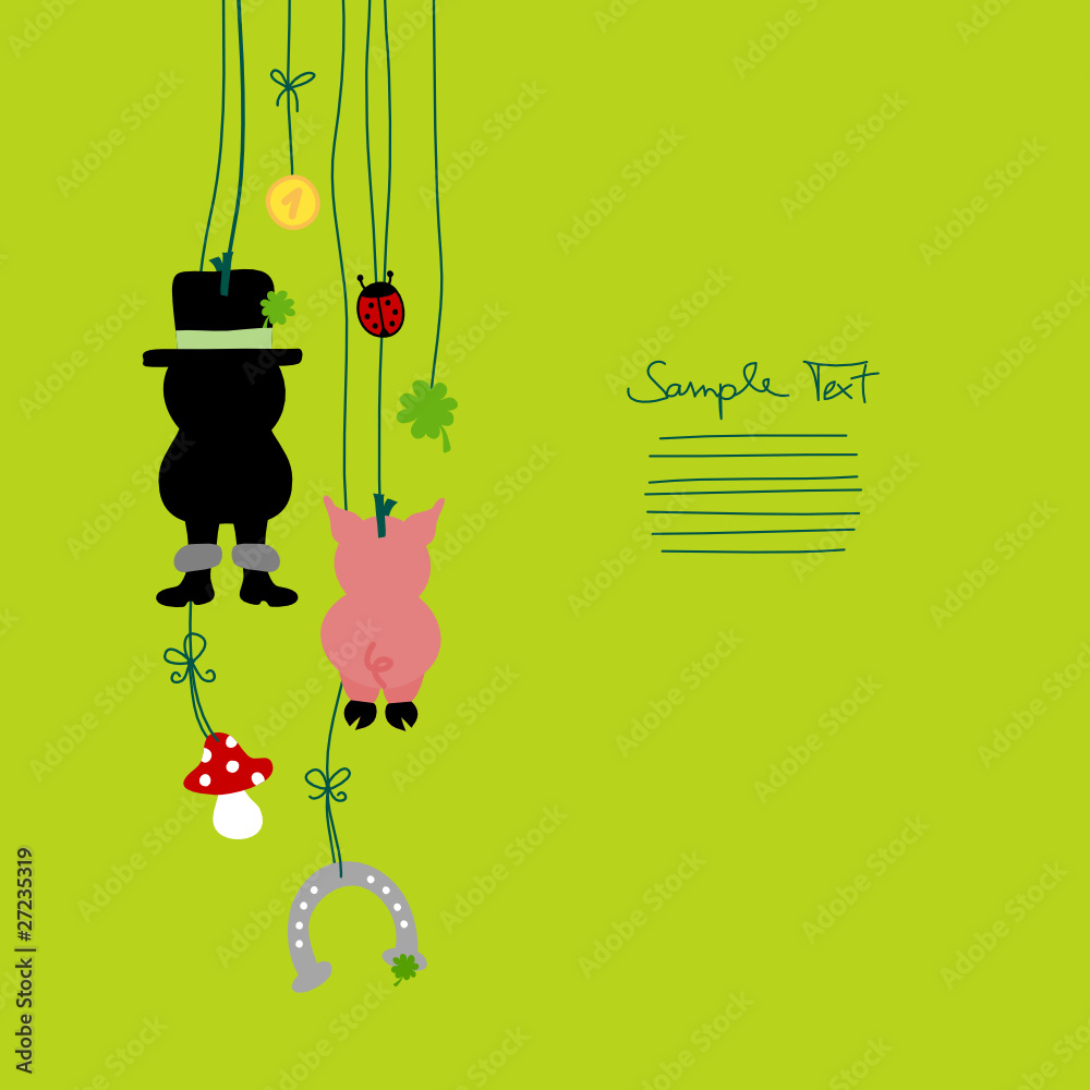 Hanging Symbols Luck Stock Vector | Adobe Stock