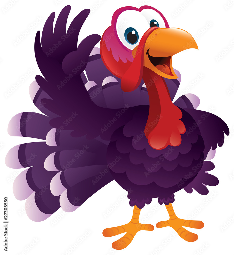Cartoon Turkey Waving Stock Vector | Adobe Stock