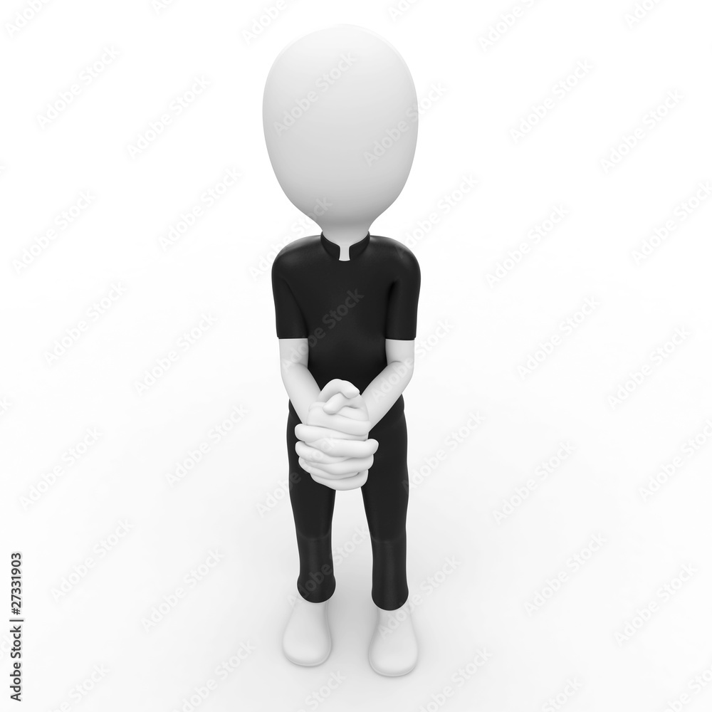 3d man priest praying Stock Illustration | Adobe Stock