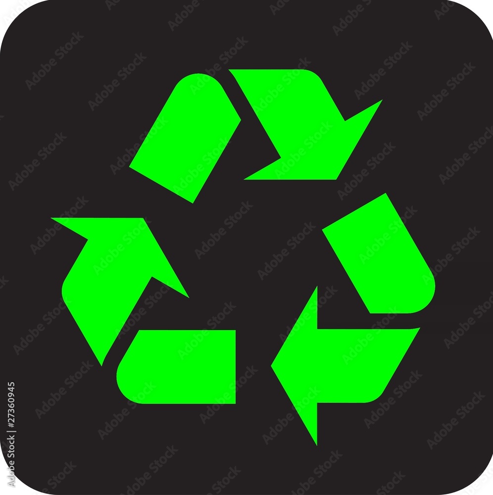 Symbole du recyclage dans un panneau carré Stock Illustration | Adobe Stock