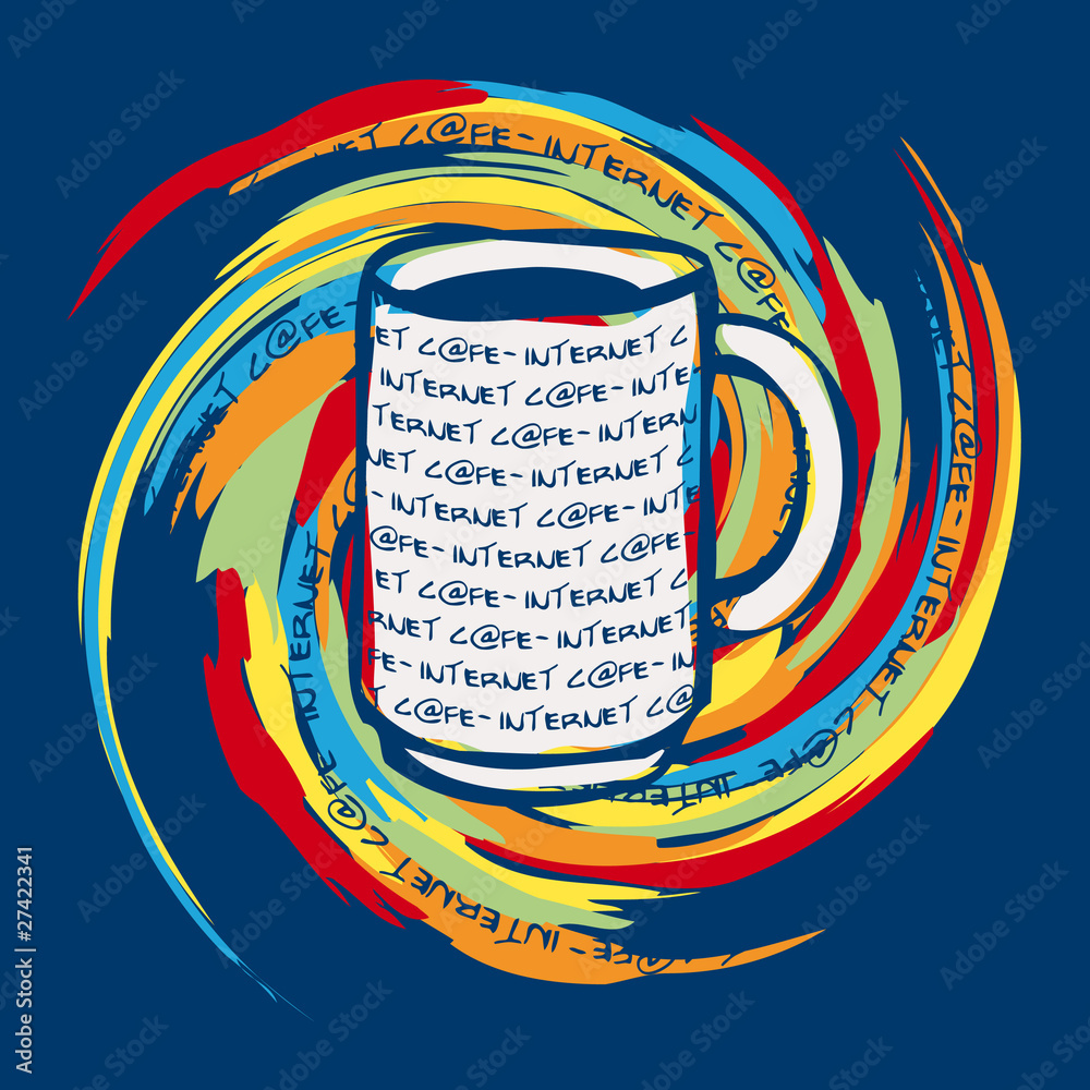 Internet cafe wallpaper Stock Vector | Adobe Stock