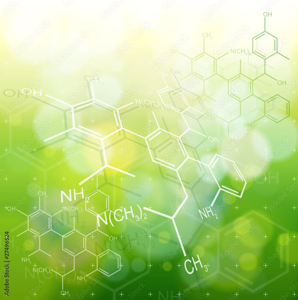ecology background: chemical formulas Stock Vector | Adobe Stock