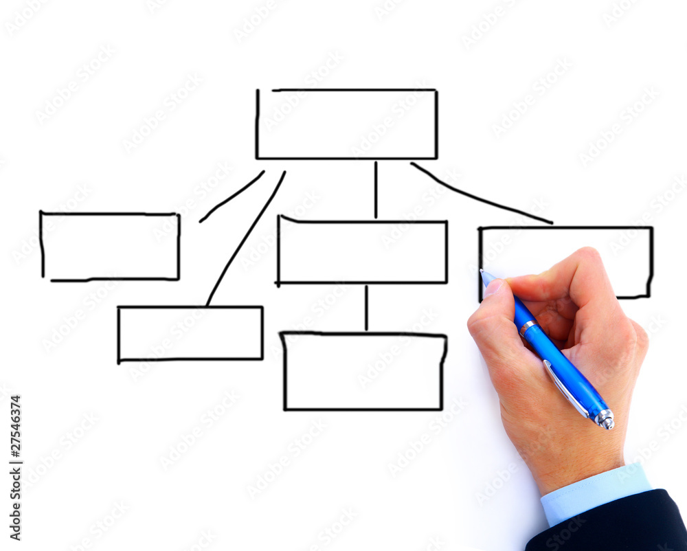 Hand drawing diagram isolated on white background Stock Photo | Adobe Stock