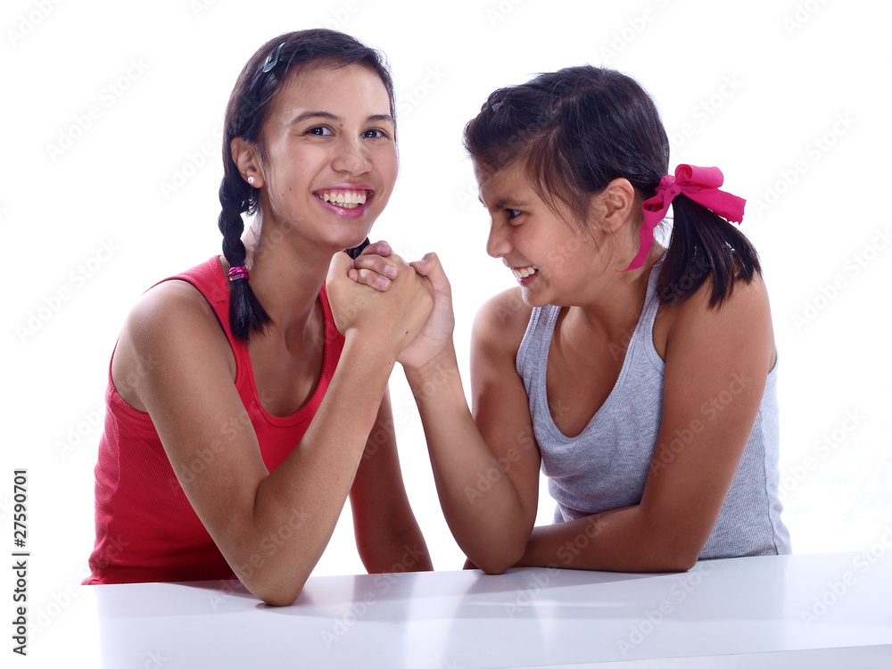 girls arm wrestling Stock Photo | Adobe Stock