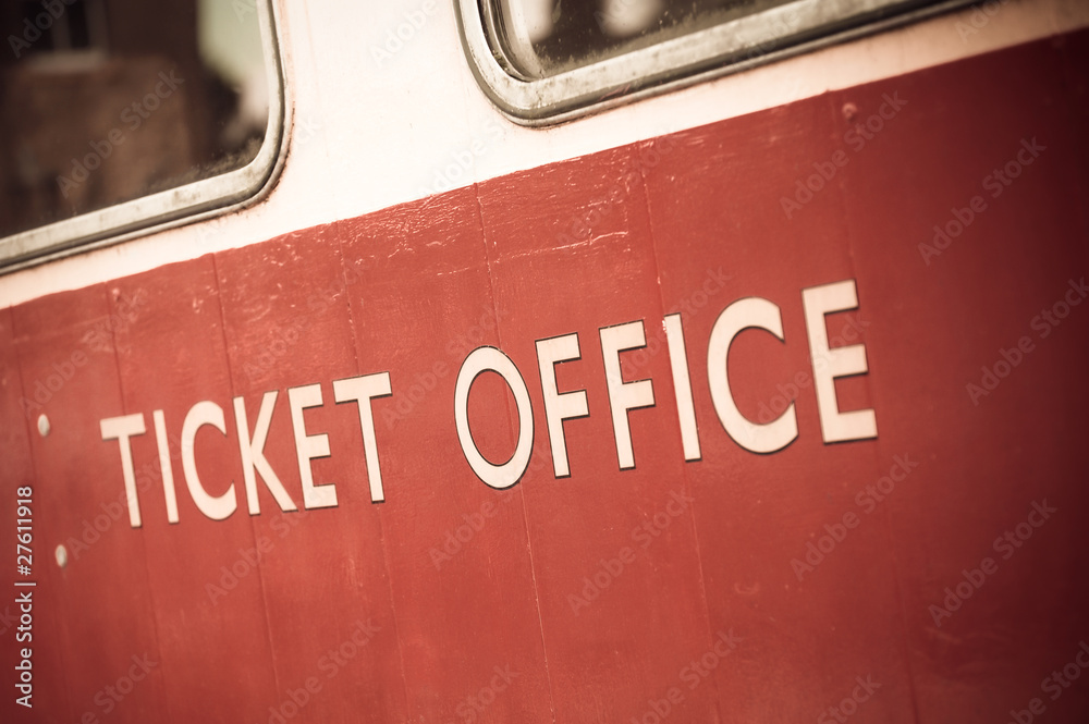 vintage style ticket office sign Stock Photo | Adobe Stock